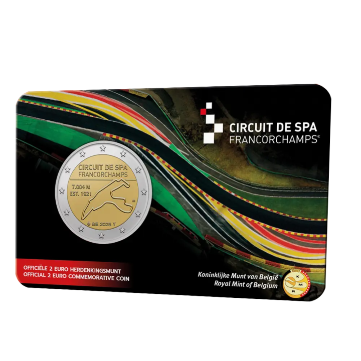 Belgium 2 Euro 2025 "Circuit de Spa-Francorchamps" BU (Dutch, Coin Card)