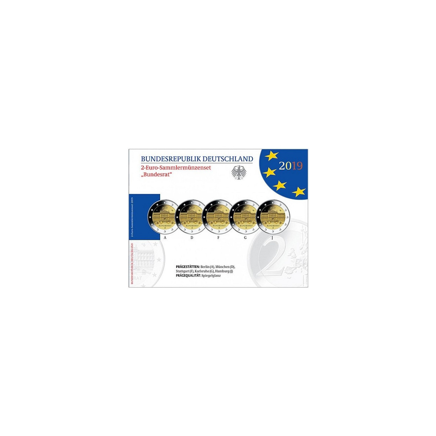 Germany Official 2 Euro Set 2019 Proof
